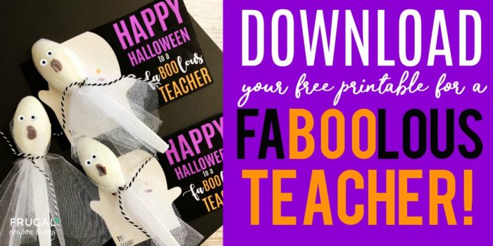 Fa-Boo-lous Teacher Gift for Halloween with Free Printable